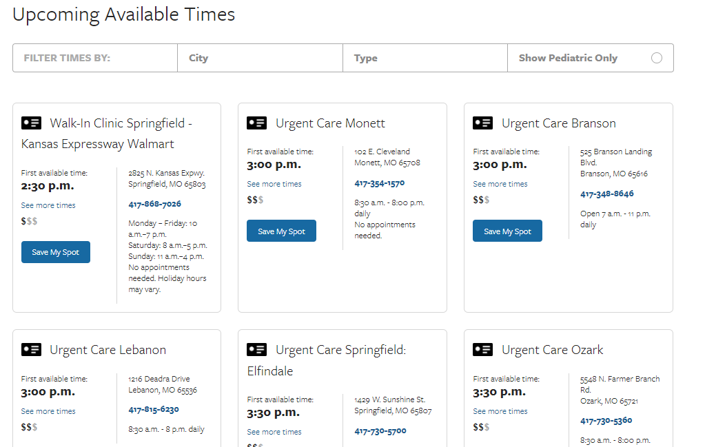 Marketing Examples: Booking Widgets – ER Express Client Resources